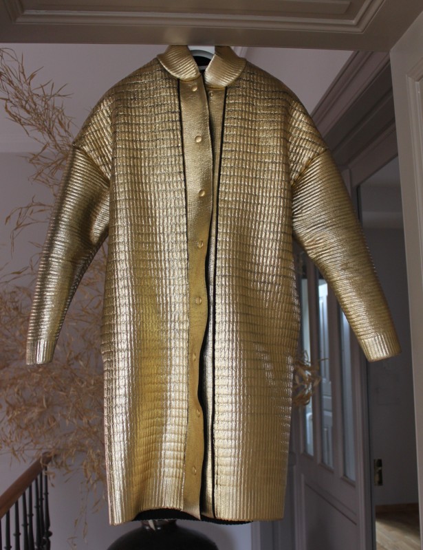 gold-sprayed coat | Sandra‘s Closet