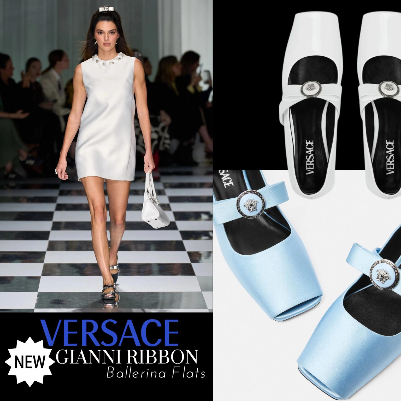 Versace New Gianni Ribbon Ballerina Flats | Sandra‘s Closet